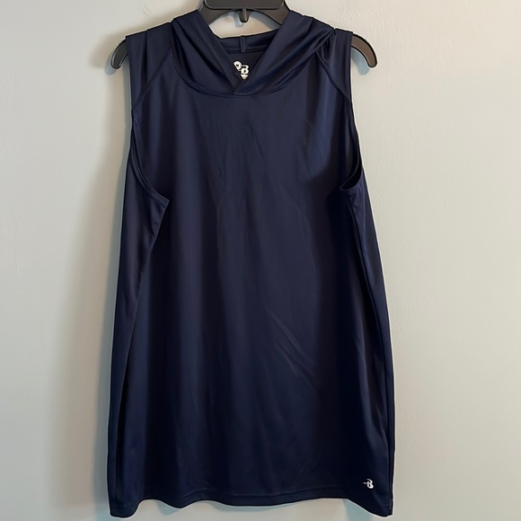 BADGER | Shirts | Mens Navy Hooded Tank | Poshmark